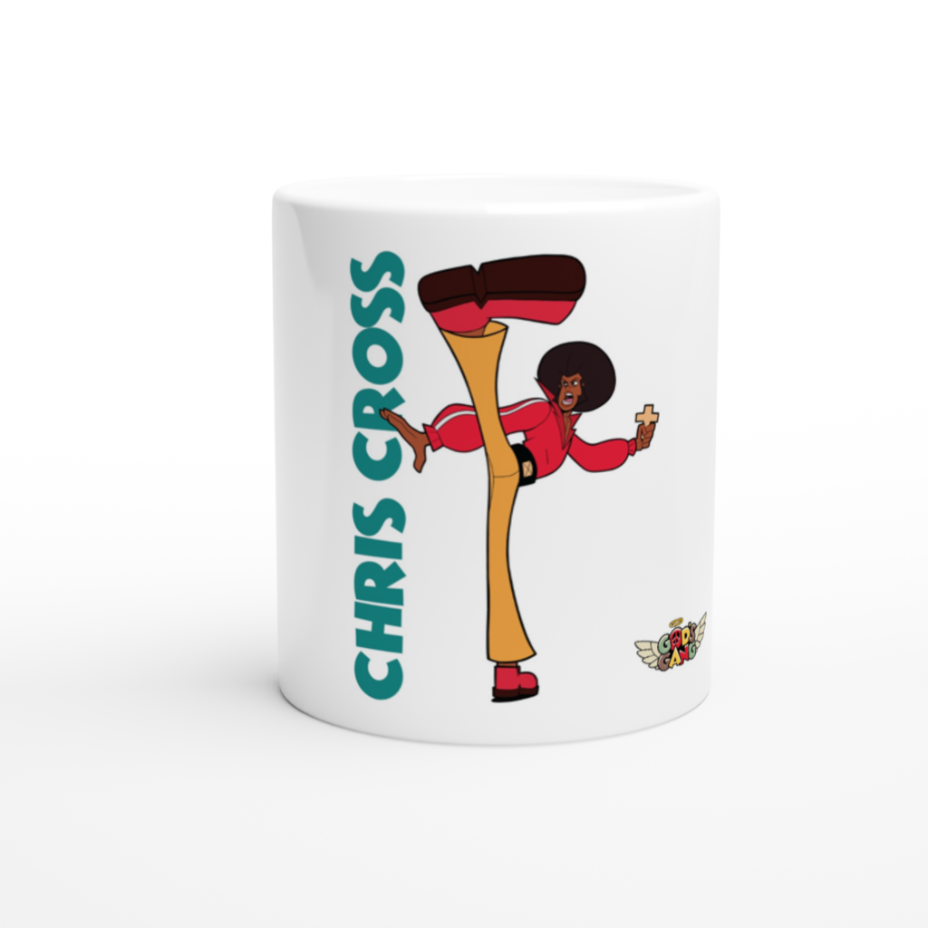 White 11oz Ceramic Mug - Chris Cross - God’s Gang